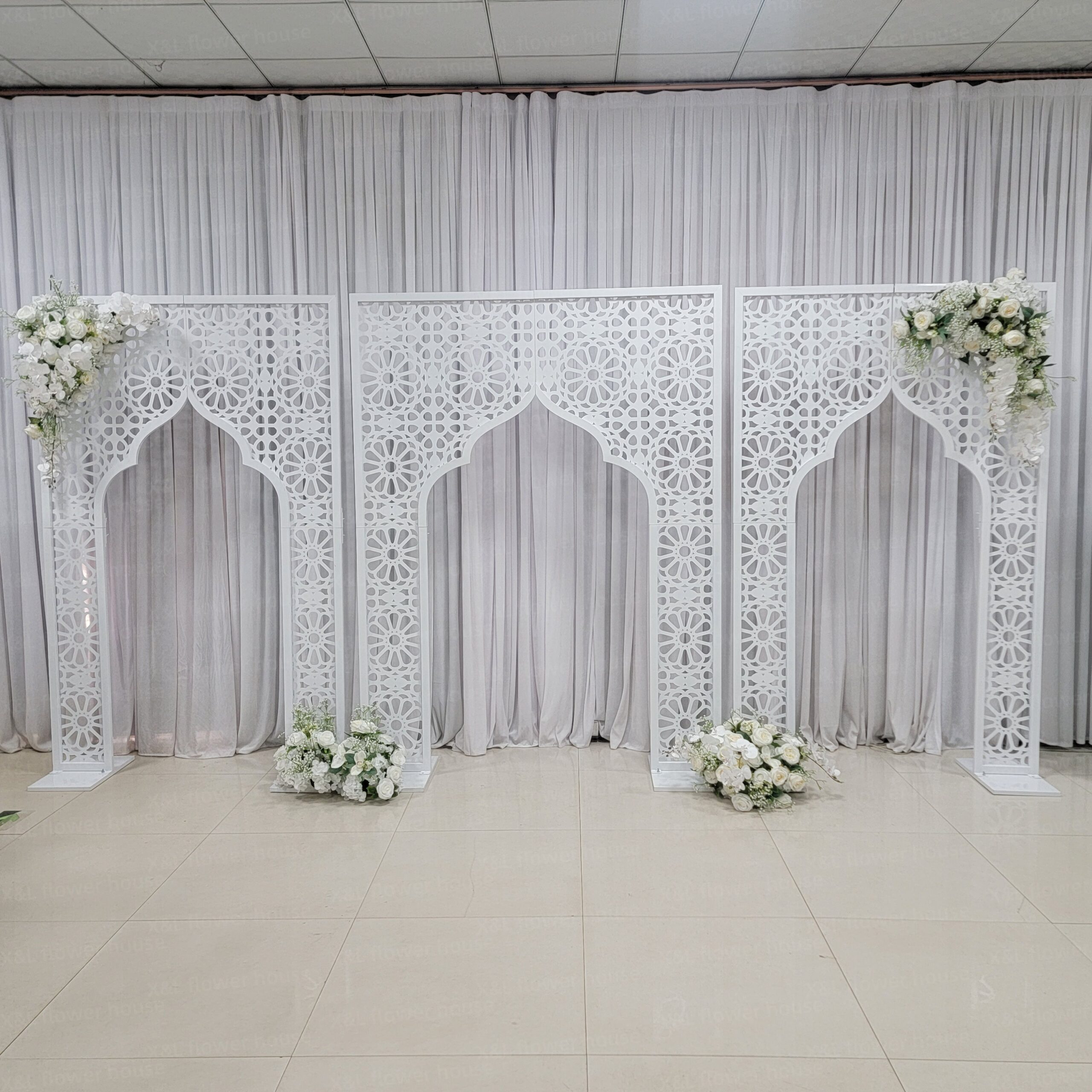 Pre014 Carving rectangular arch backdrop set of 3 | X&L Flower House ...