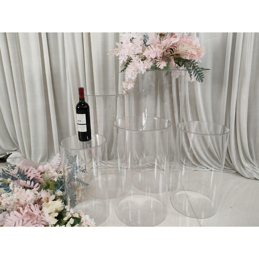 Pre033 Arylic clear plinth set of 5 sizes | X&L Flower House/Wedding ...